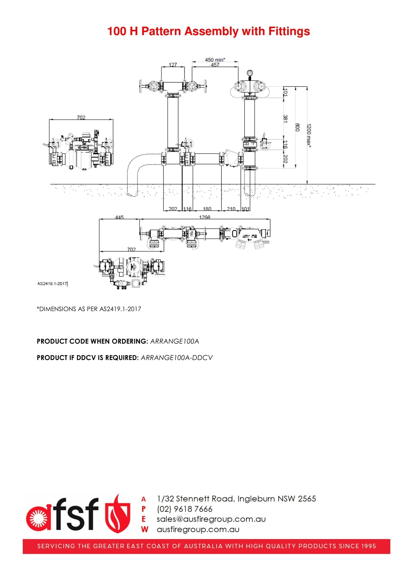 100 GAL H-PATTERN WITH FITTINGS C/W DDCV – australianfiresupplies