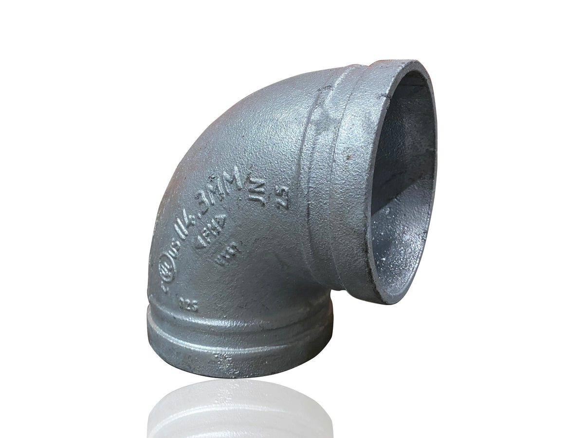 100MM GALV ROLL GRVD 90DEG ELB – australianfiresupplies