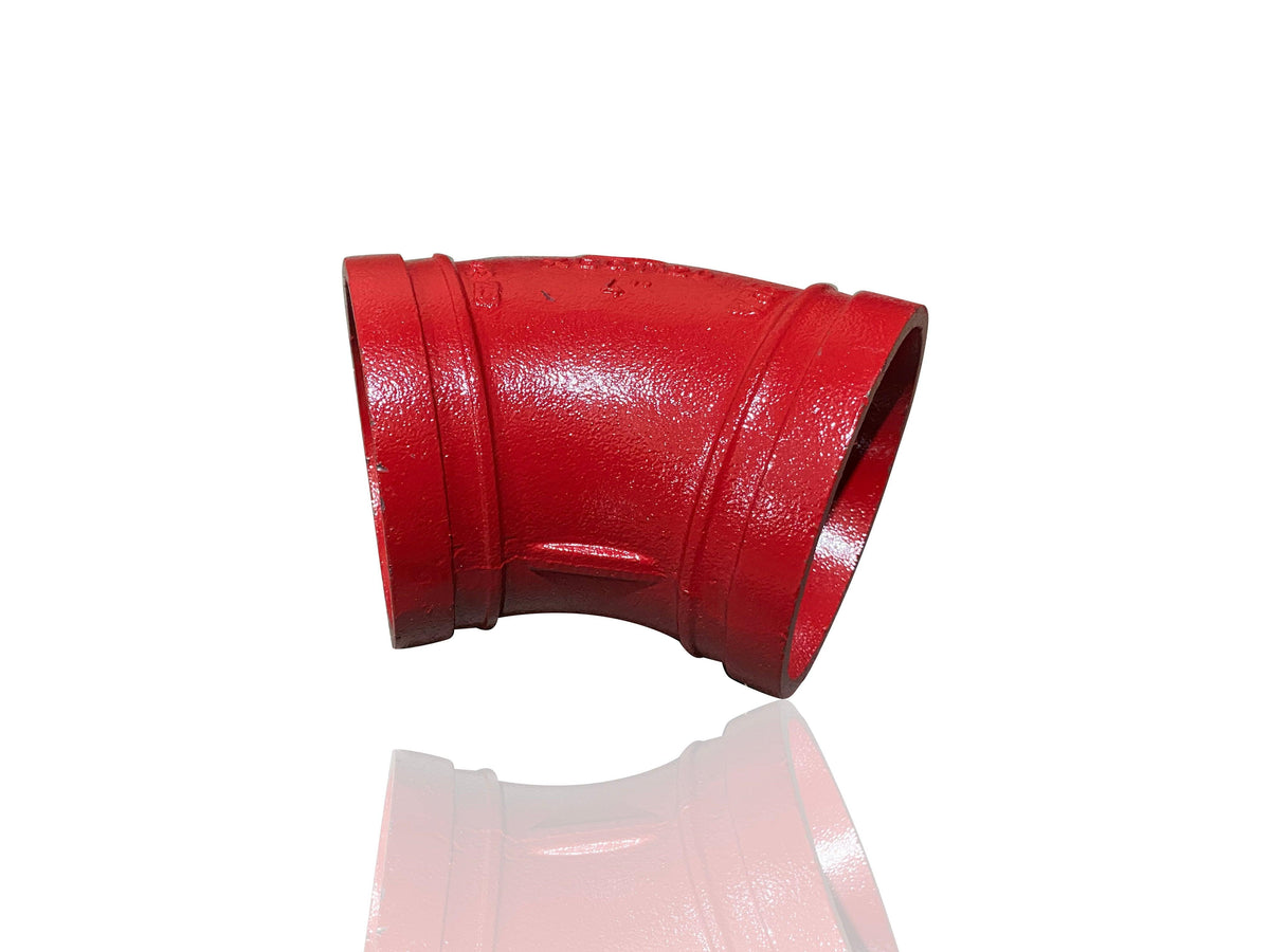100MM PAINTED ROLL GRVD 45DEG ELB – australianfiresupplies